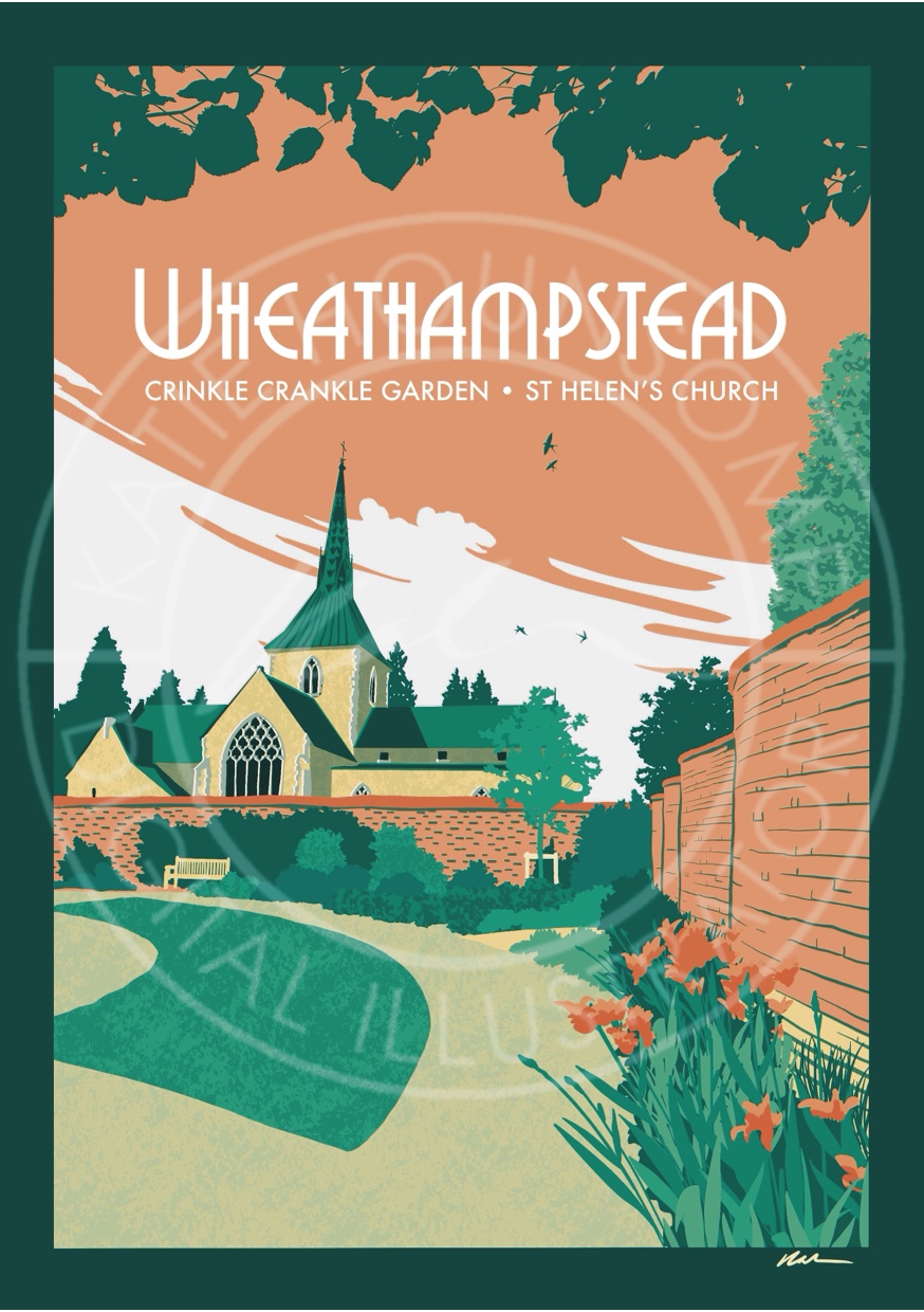 Wheathampstead – Crinkle Crankle Garden St Helens – Travel Print Design ...